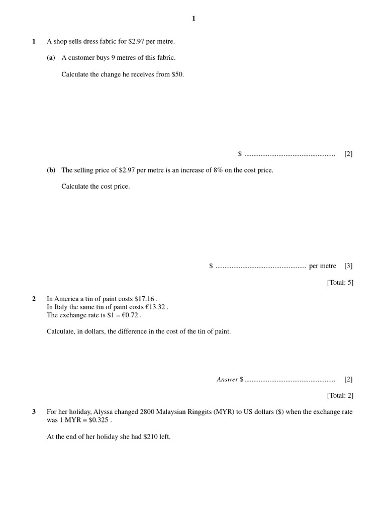 Managing Money Exam Questions | PDF | Interest | Compound Interest