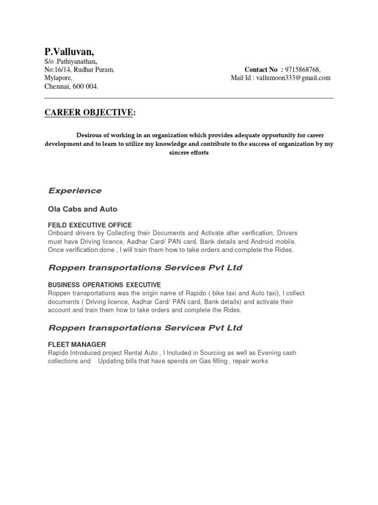Valluvan Resume New | PDF