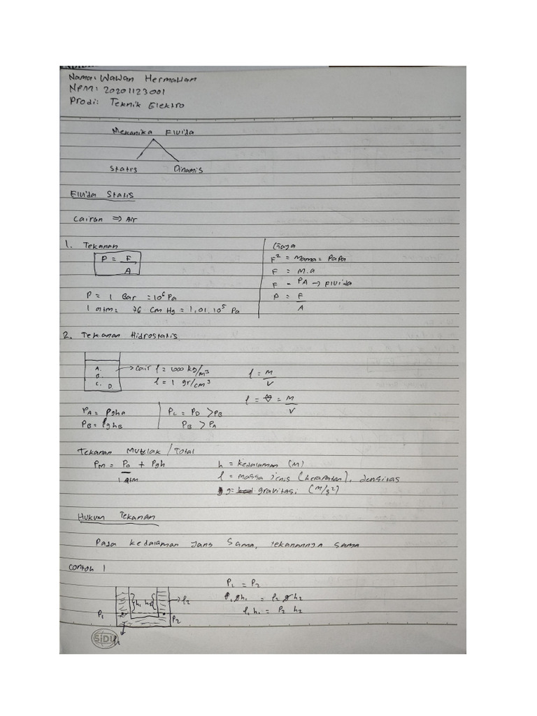 TUGAS FISIKA WAWAN HERMAWAN (20201123001) | PDF