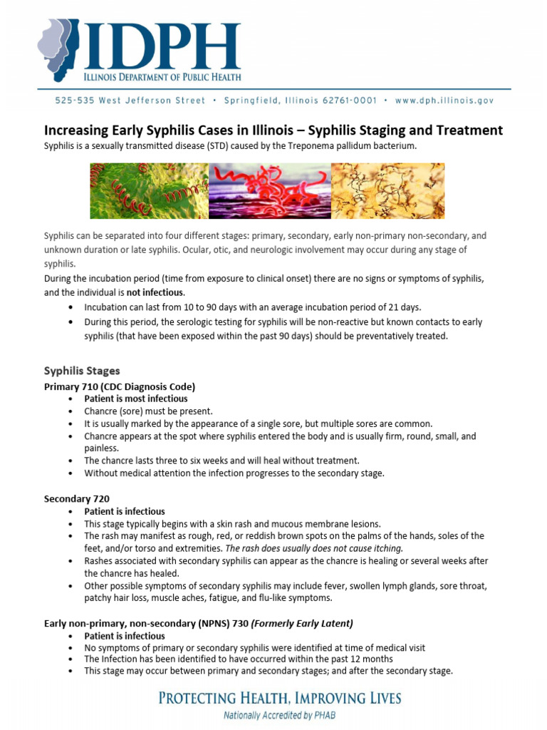 Syphilis Staging & Treatment Guide | PDF | Infection | Health Sciences