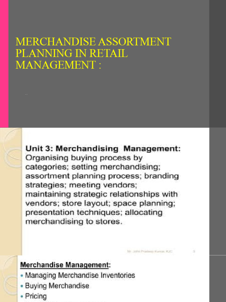 Merchandise Assortment Planning in Retail Management | PDF | Retail ...