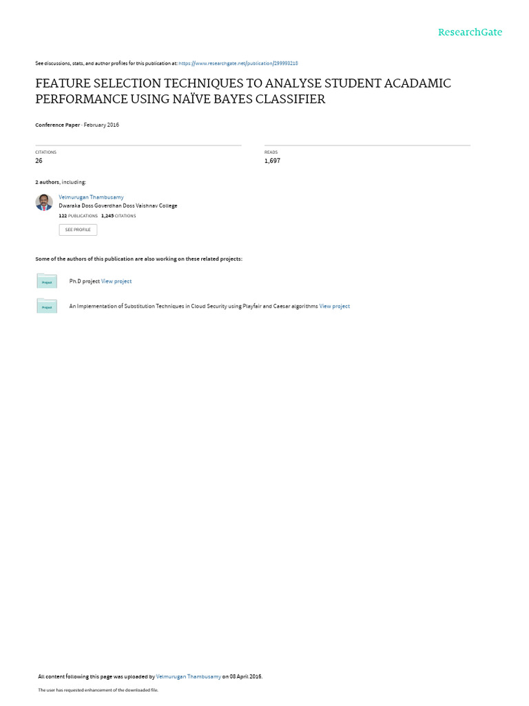 ICSMB2016-C Anuradha | PDF | Statistical Classification | Data Mining