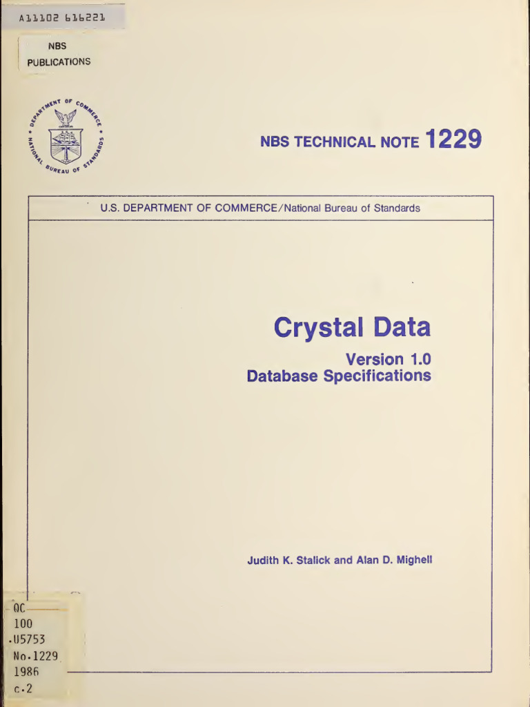 Nbs Technical Note 1229 | PDF | Crystal Structure | X Ray Crystallography