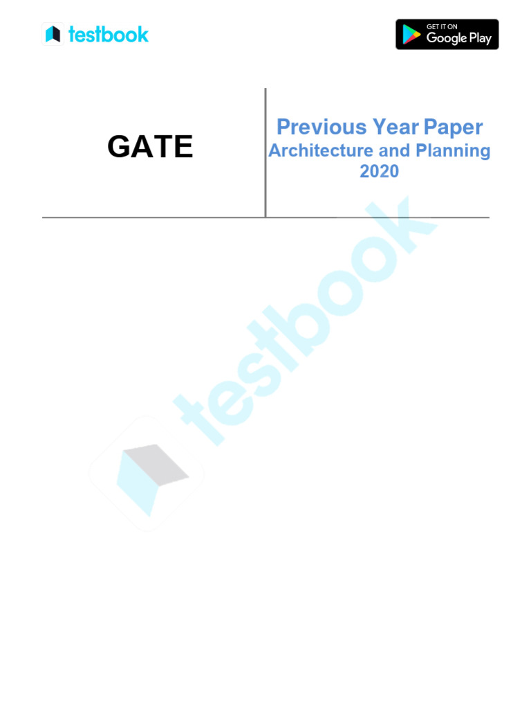 GATE Architecture and Planning 2020 | PDF | Educational Assessment And ...
