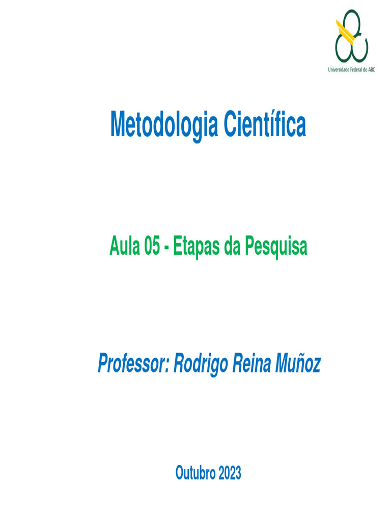 Metodologia Científica Aula05 | PDF | Dados | Abstract (resumo)