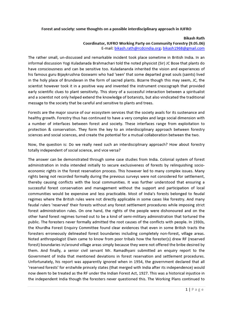 Forest and Society | PDF | Forestry | Conservation Biology
