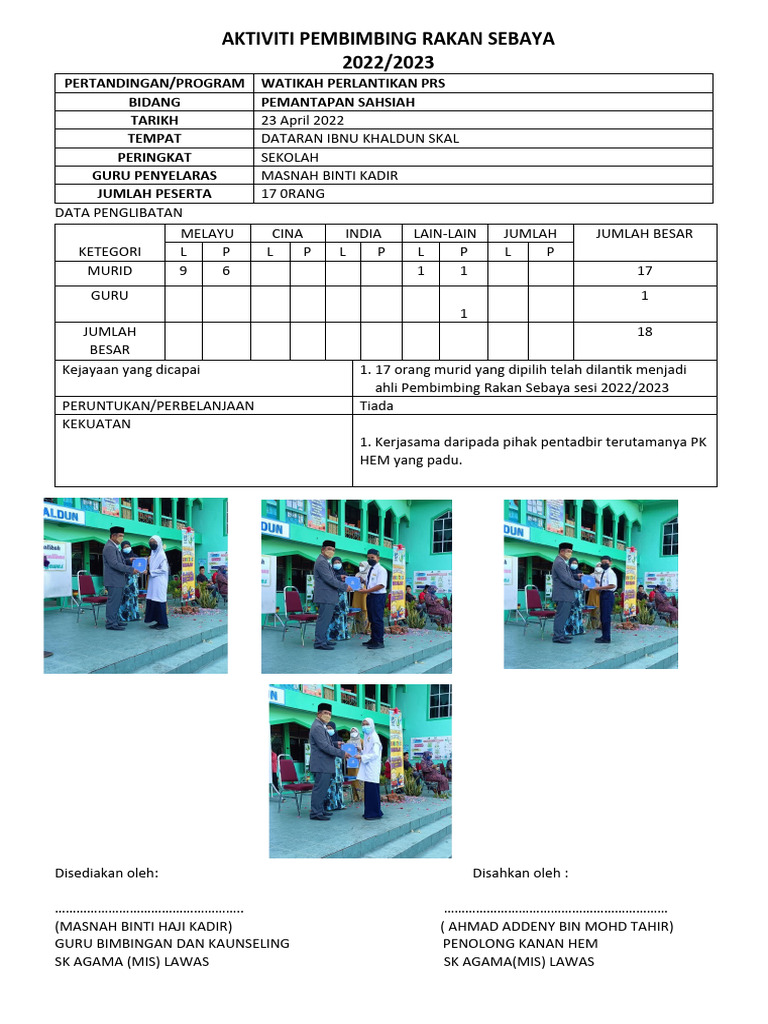 LAPORAN PROGRAM~WATIKAH PRS | PDF