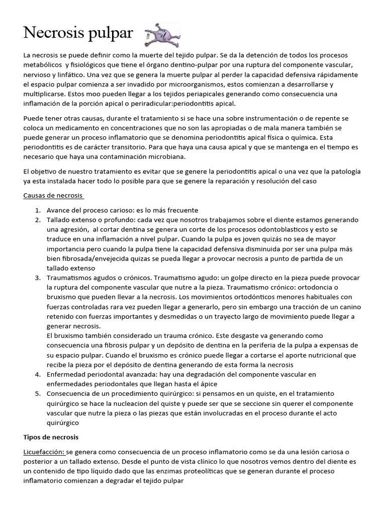 Necrosis Pulpar | PDF | Las bacterias | Microorganismo