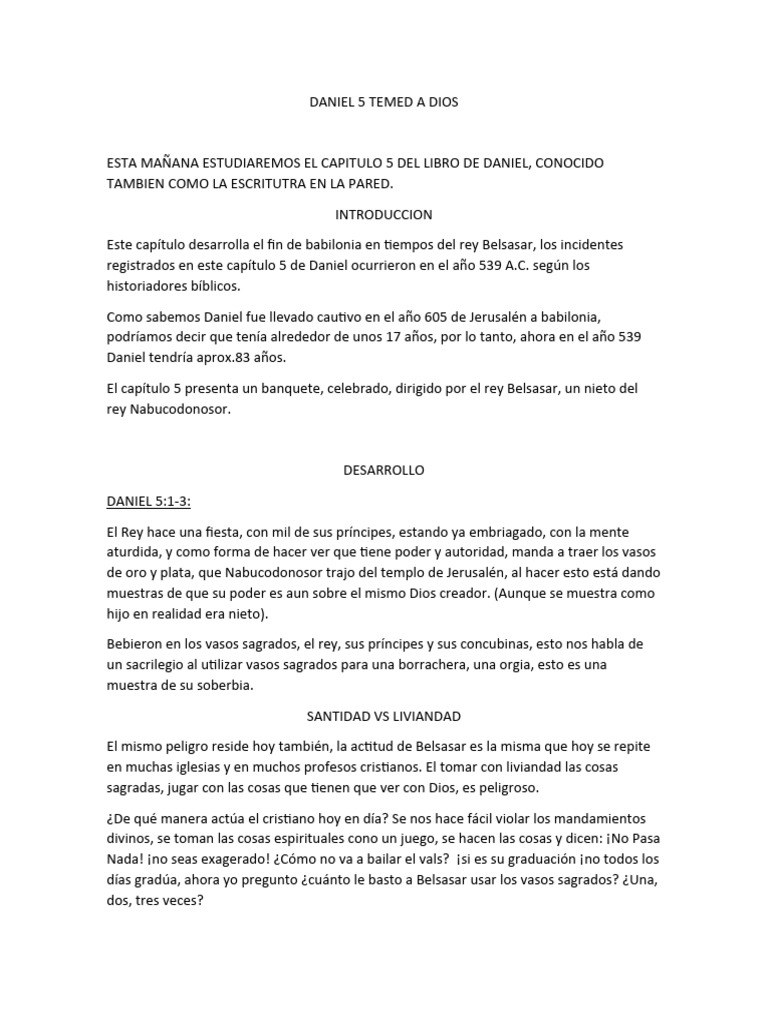 Daniel 5 | PDF | Religión y espiritualidad