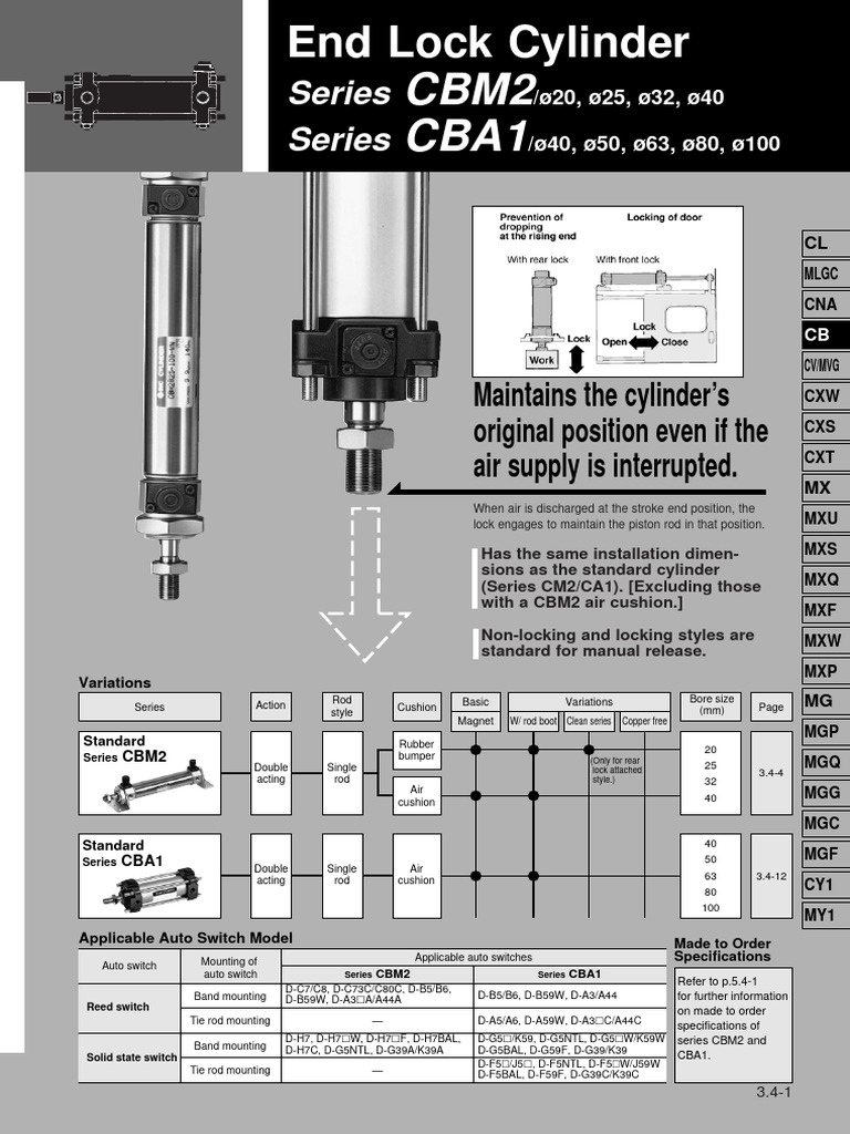 SMC Rod Lock 70ACB | PDF | Screw | Valve