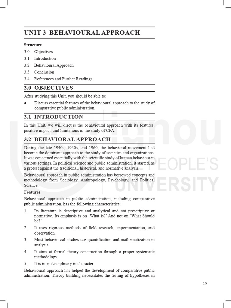 Behavioural Approach | Download Free PDF | Public Administration | Behavior
