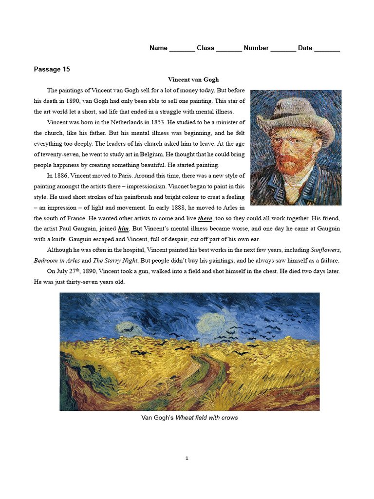 Vincent Van Gogh | PDF | Vincent Van Gogh | Paintings