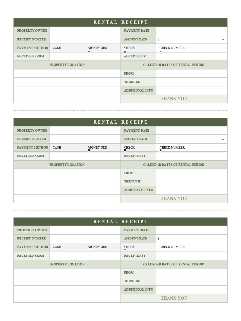 IC Property Management Rent Receipt Template | PDF | Receipt | Cash