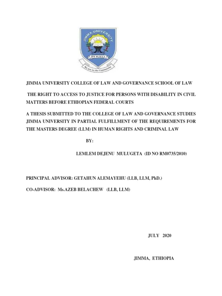 Lemlem Thesis - Final Submited For School | PDF | Disability | Human Rights