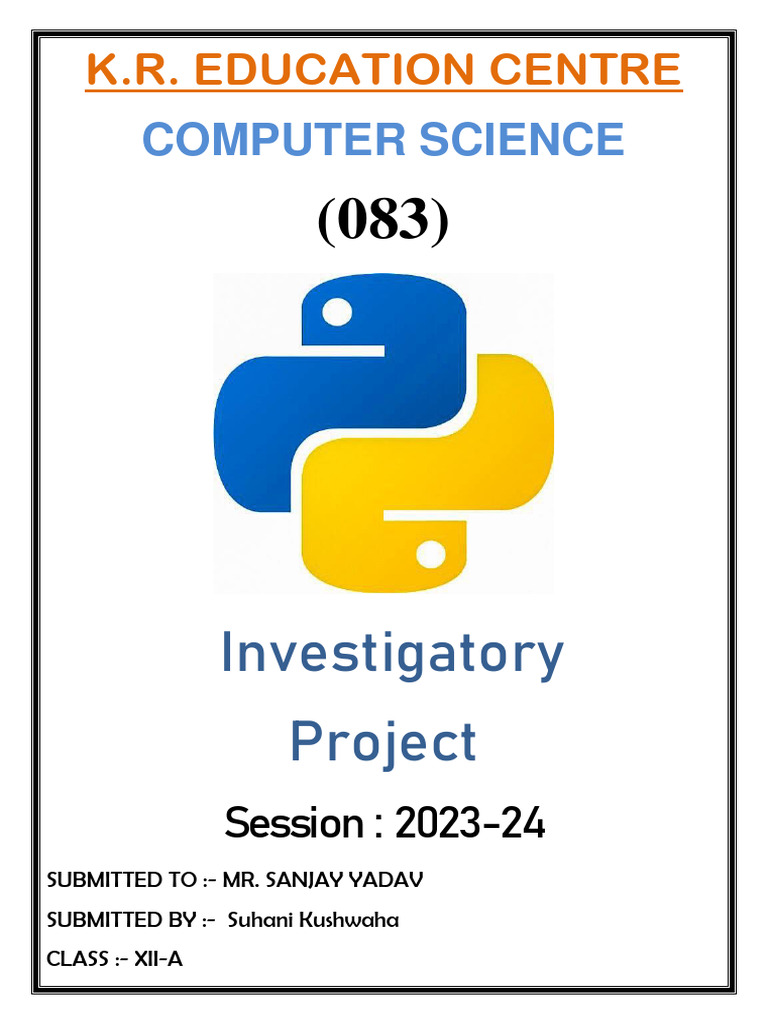 CBSE Class XII Computer Science Project | PDF