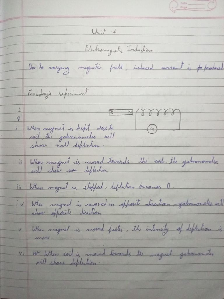 Electromagnetic Induction & Alternating Current notes | PDF
