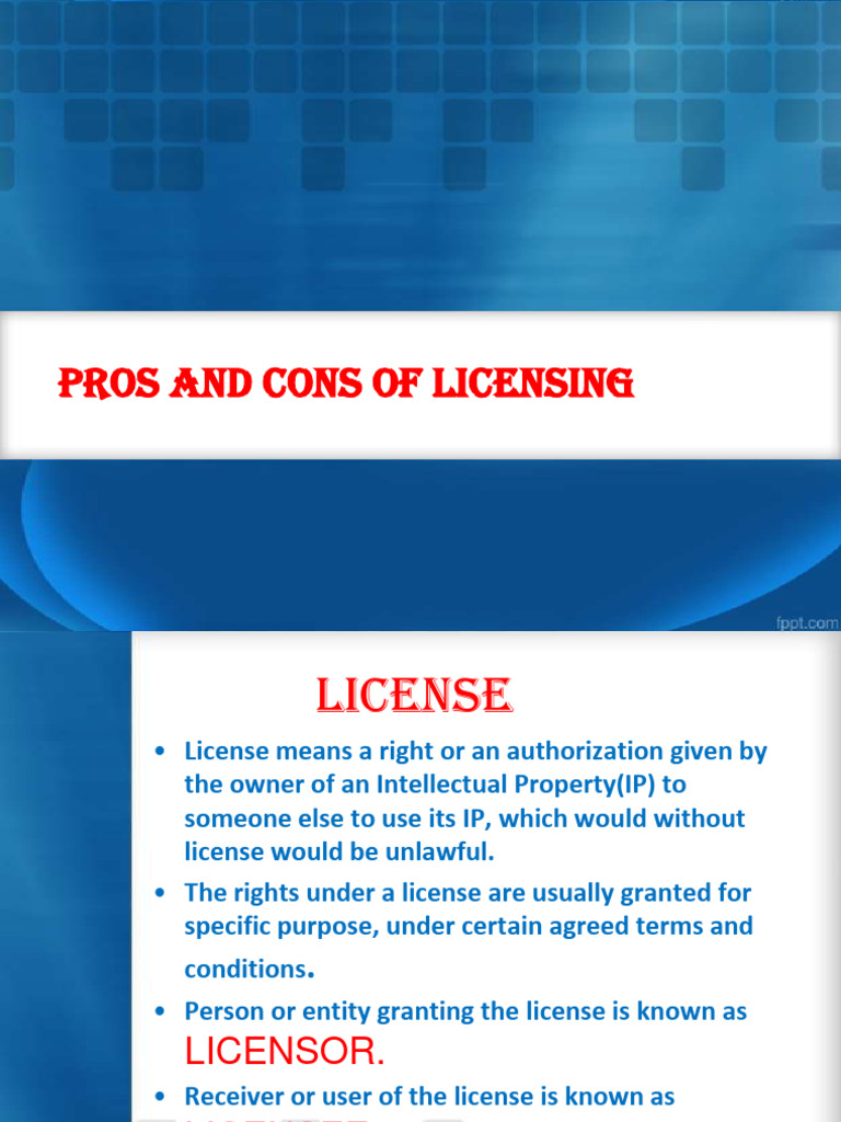 Pros and Cons of Licensing | PDF | License | Royalty Payment