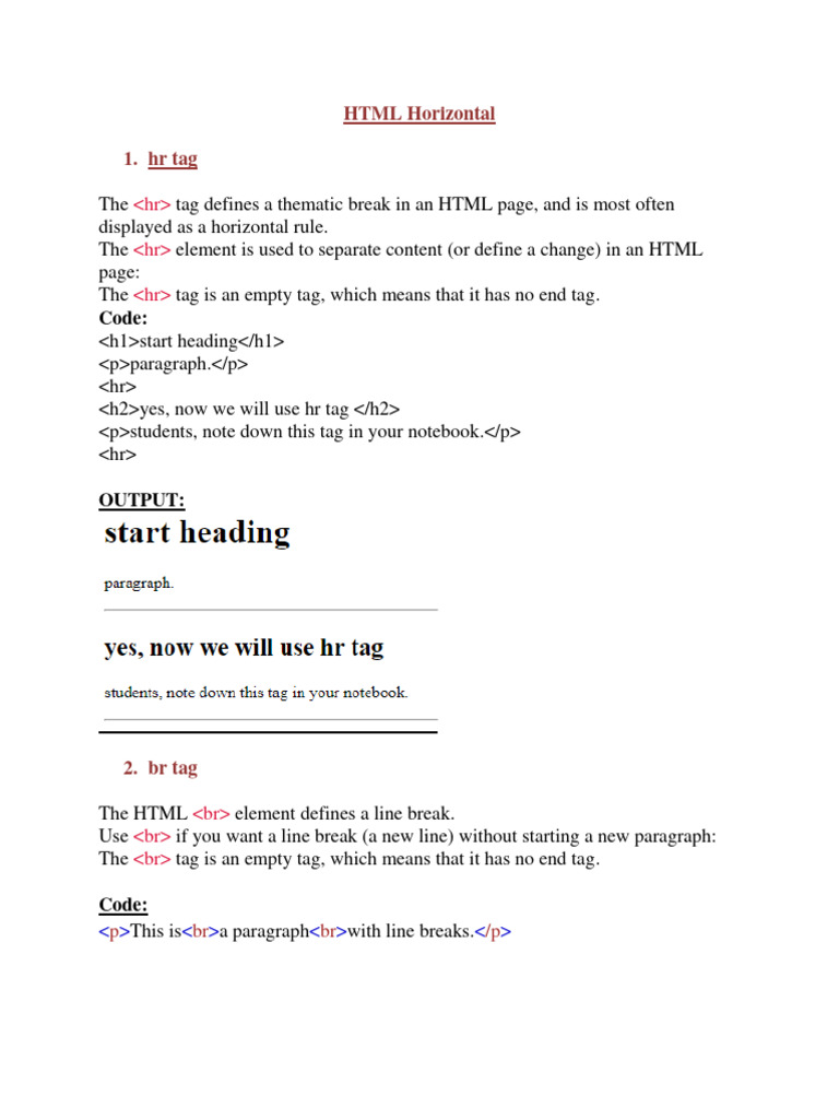 Html Tags Bca 1 Pdf Html Element Written Communication