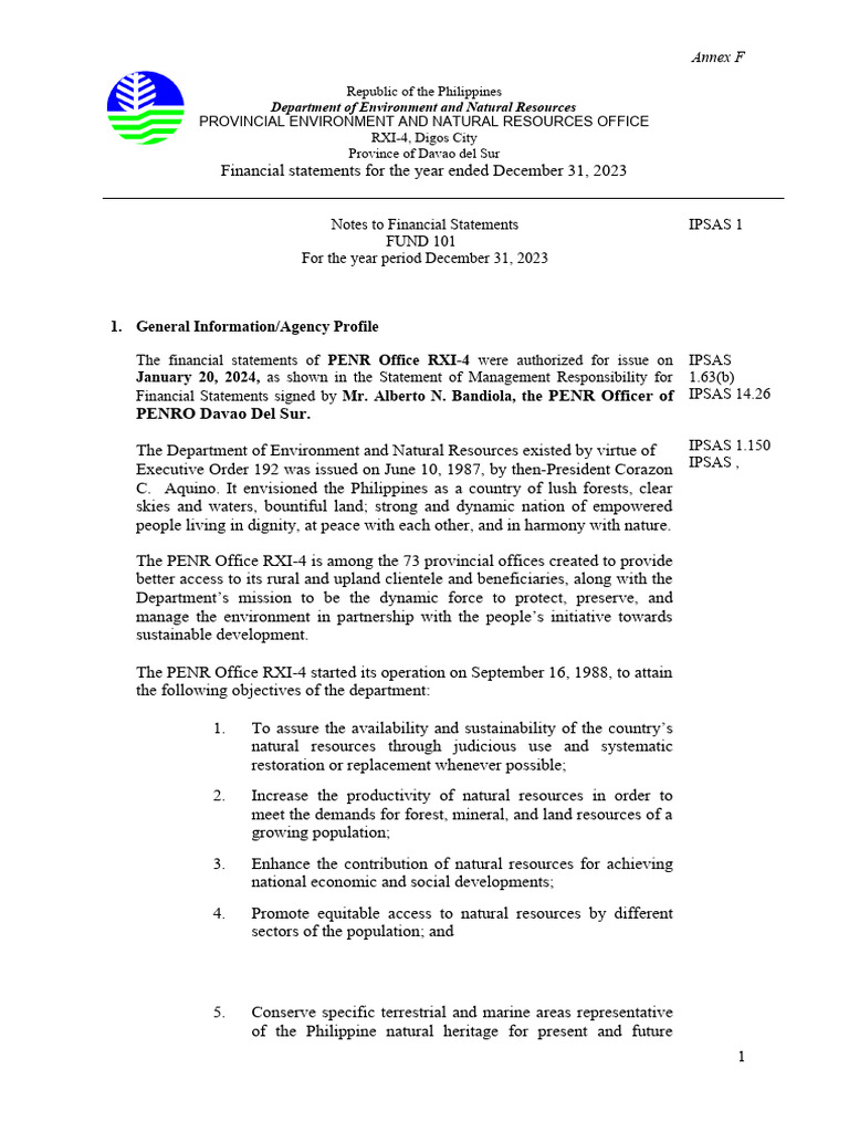 NOTES To FS FUND 101 CY 2023 | PDF | Depreciation | Fair Value