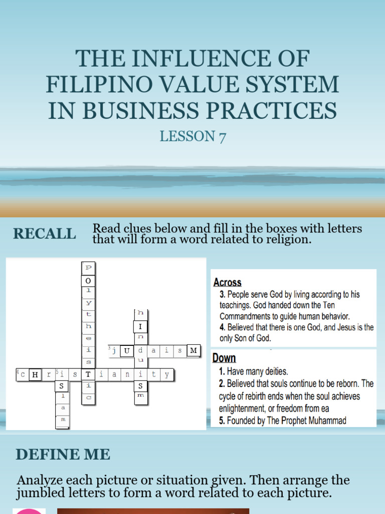 Lesson 7 (THE INFLUENCE OF FILIPINO VALUE SYSTEM IN BUSINESS) | PDF