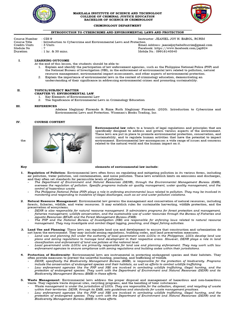 Module 7 - Cdi 9 | PDF | Environmental Law | Environmental Impact ...