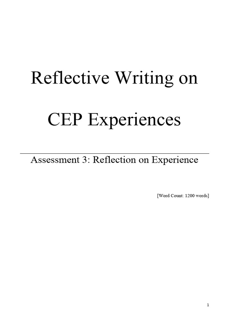 My Reflections On CEP Assessment 3 | PDF | Learning Styles | Intelligence