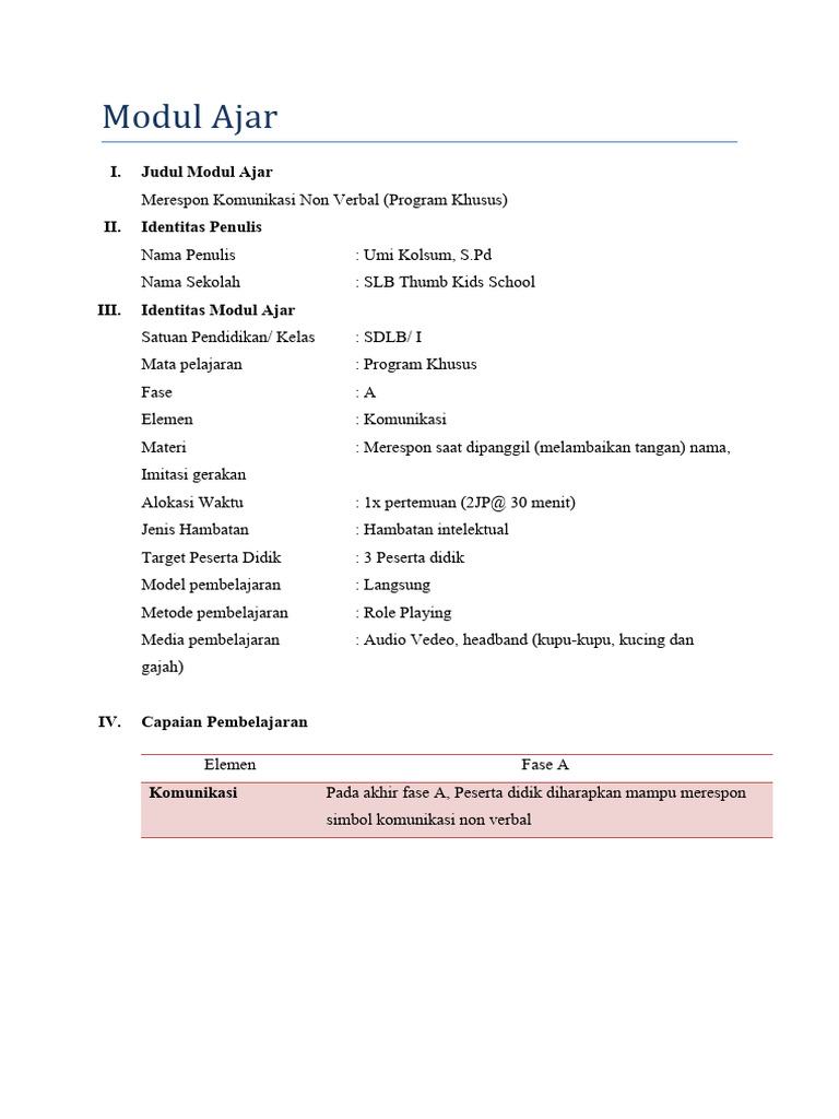 Modul Ajar Program Khusus | PDF | Sains & Matematika