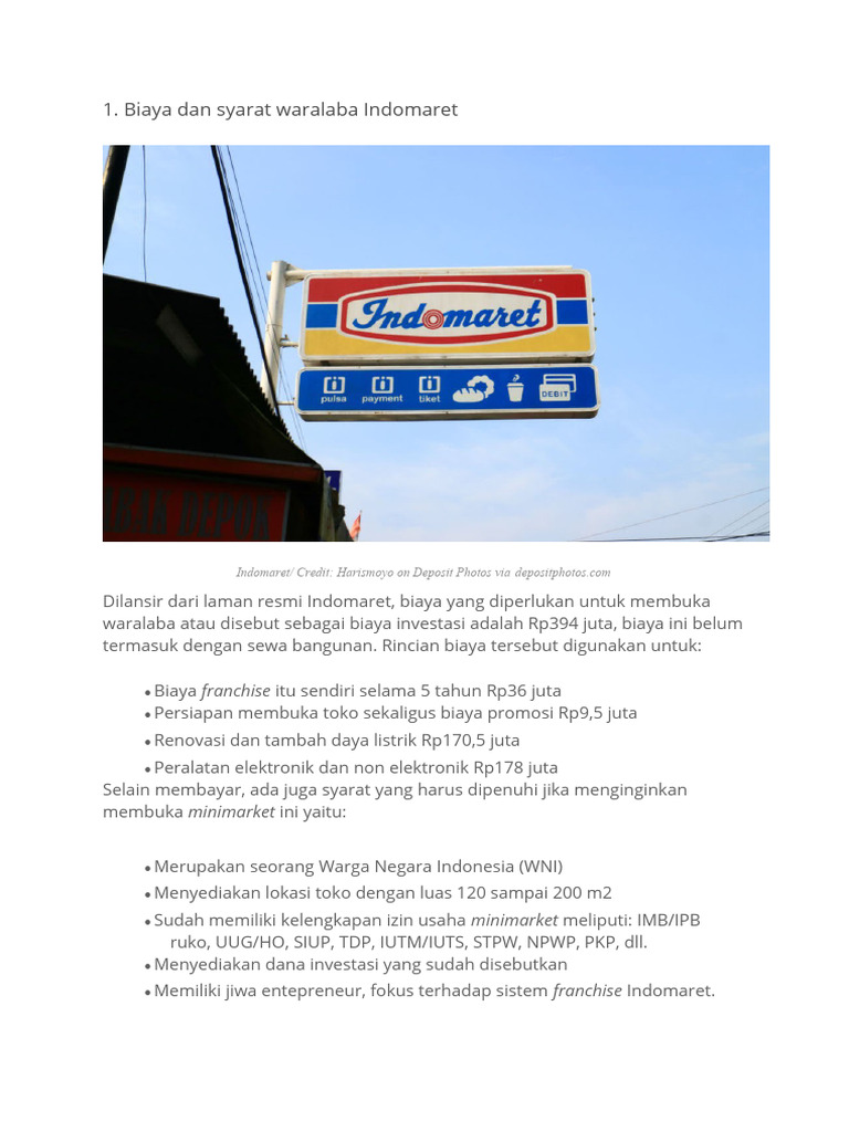 Panduan Waralaba Indomaret & Alfamart | PDF | Hukum