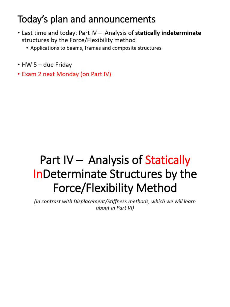 Part IV - Analysis of Statically Indeterminate Structures - Force ...
