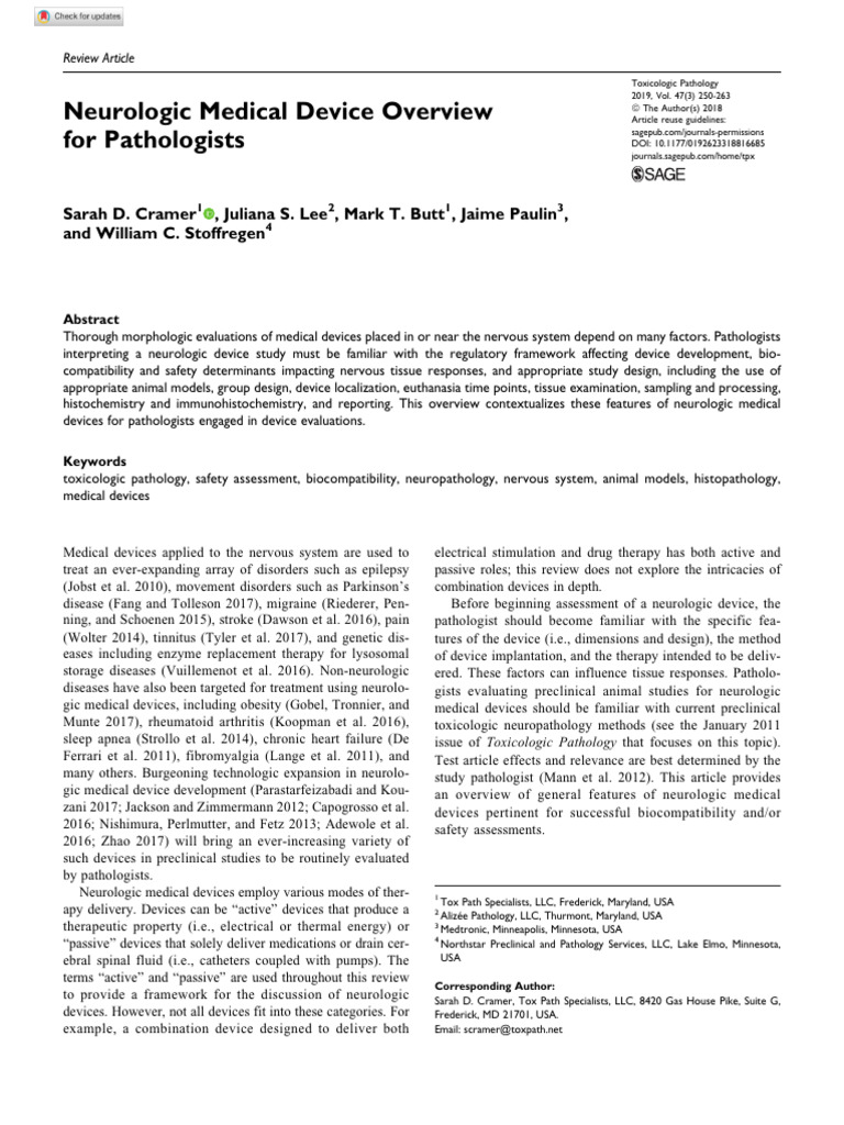Cramer Et Al 2019 Neurologic Medical Device Overview For Pathologists ...