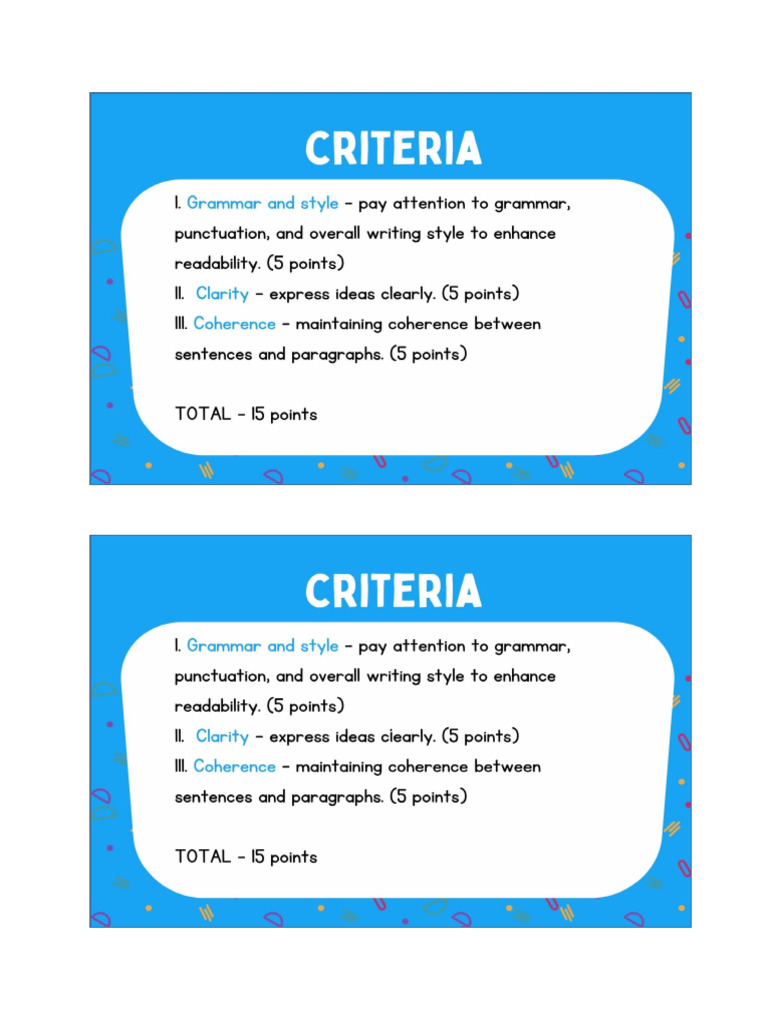 Criteria For Essay | PDF
