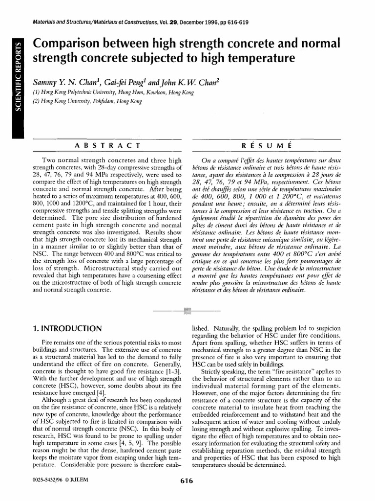 High Temp Effects on Normal Strength Concrete | PDF | Concrete | Cement