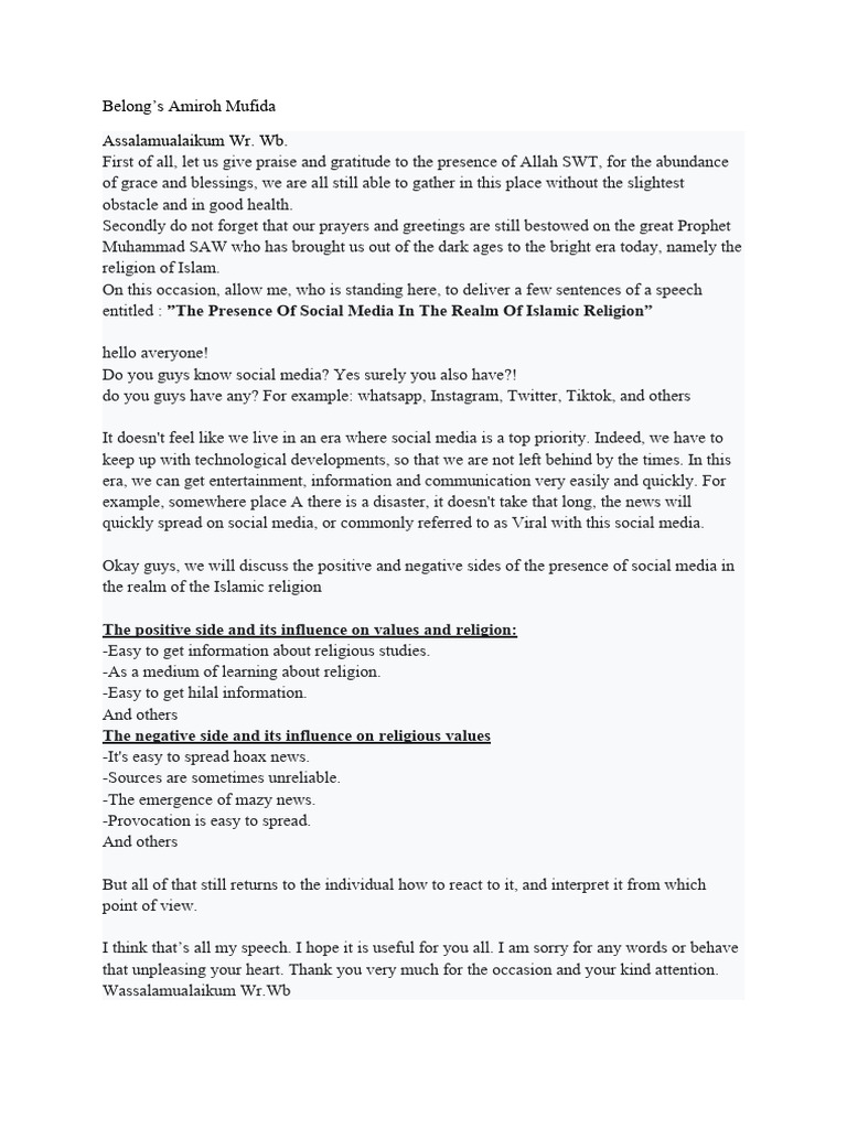 Teks Speech | Download Free PDF | Social Media | Popular Culture ...