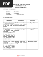 Class 11 Salt Analysis Practical Guide | PDF