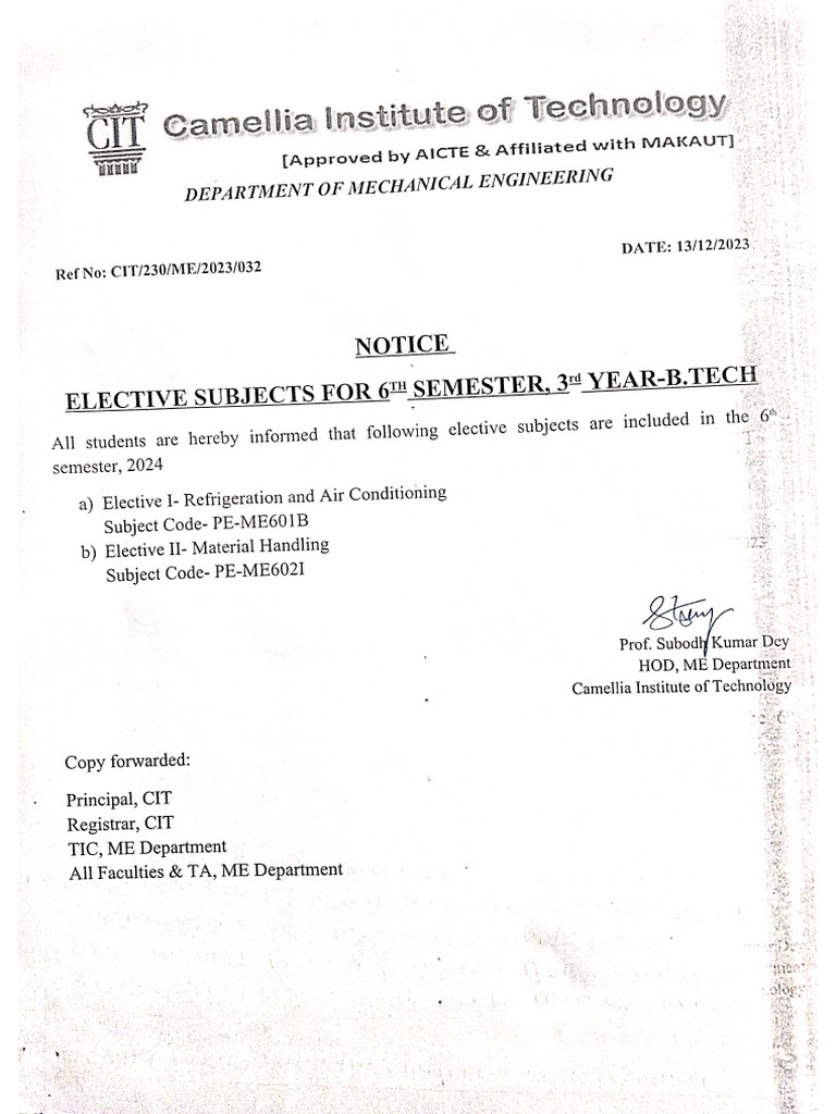 3rd Yr Elective subjects | PDF