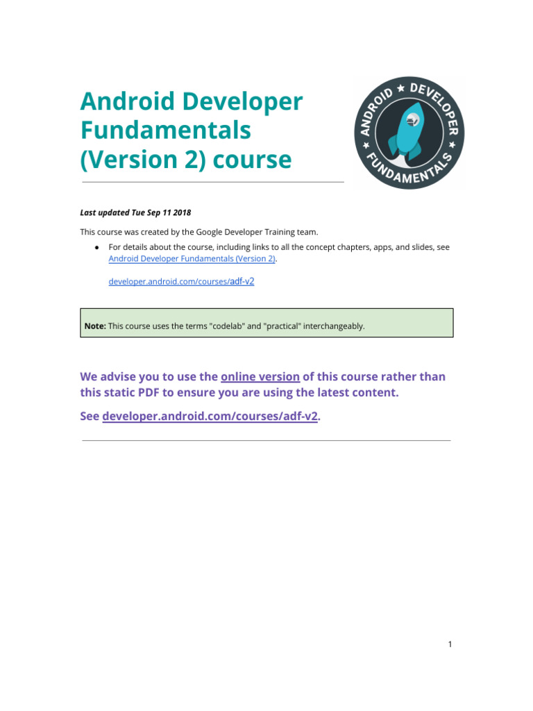 UNIT 4 Android Developer Fundamentals (V2) | PDF | Android (Operating System) | Mobile App