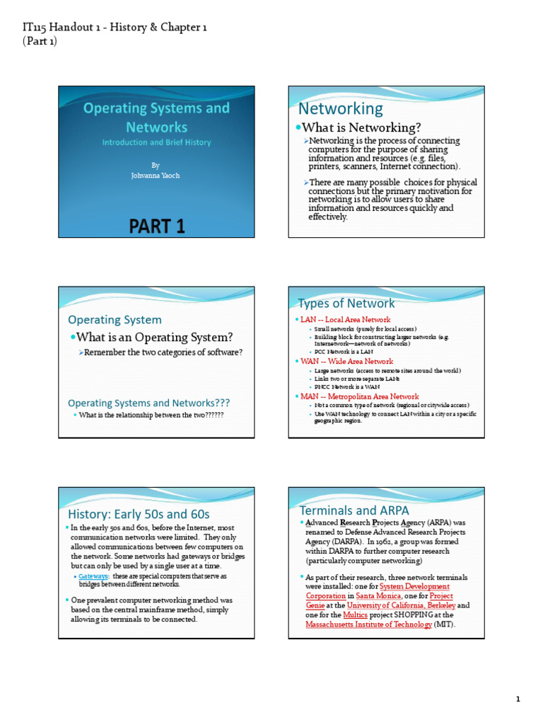 IT115 History and Chapter1 - PART ONE | PDF | Computer Network | Internet