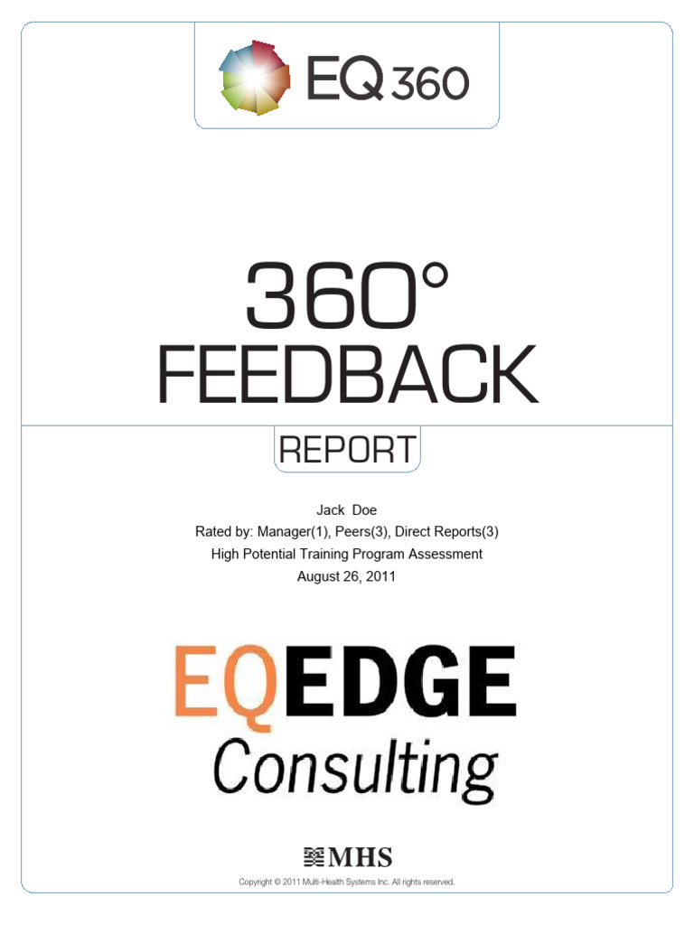 EQ360 Jack Doe Client Report - Sample | PDF | Emotional Intelligence ...