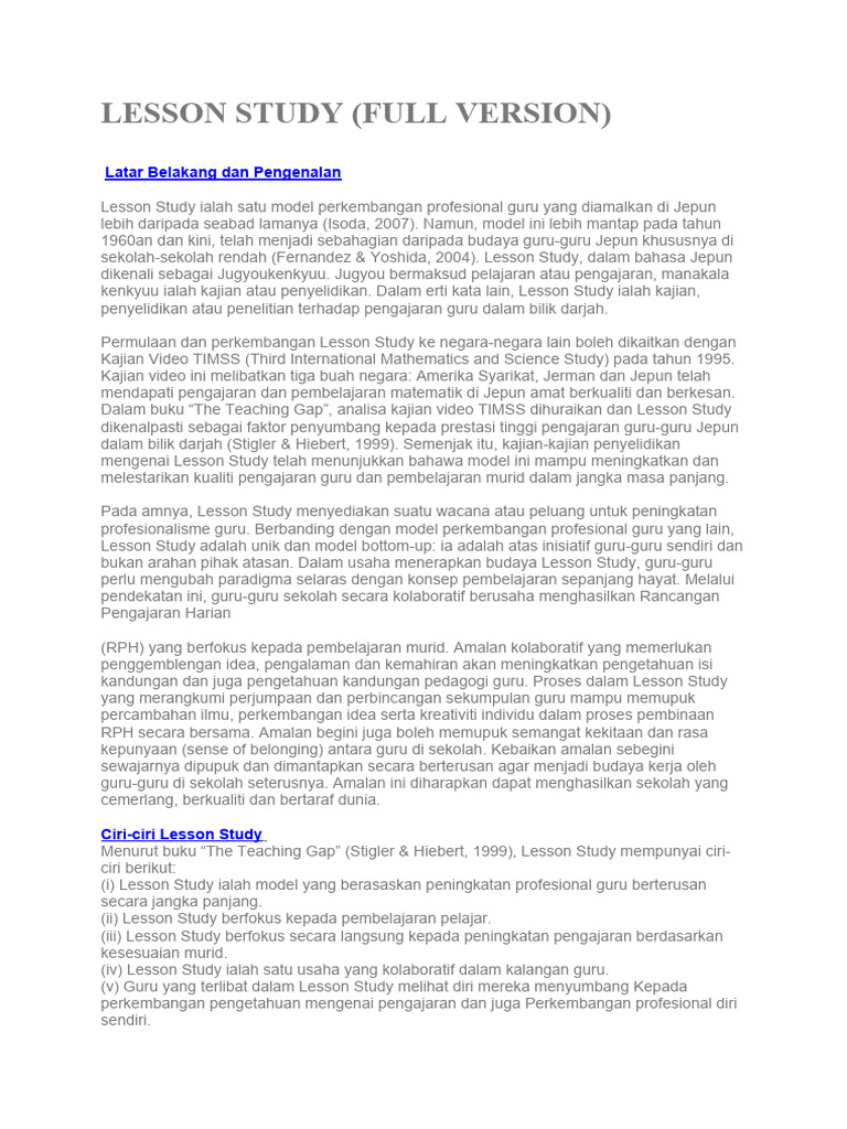 Lesson Study | PDF