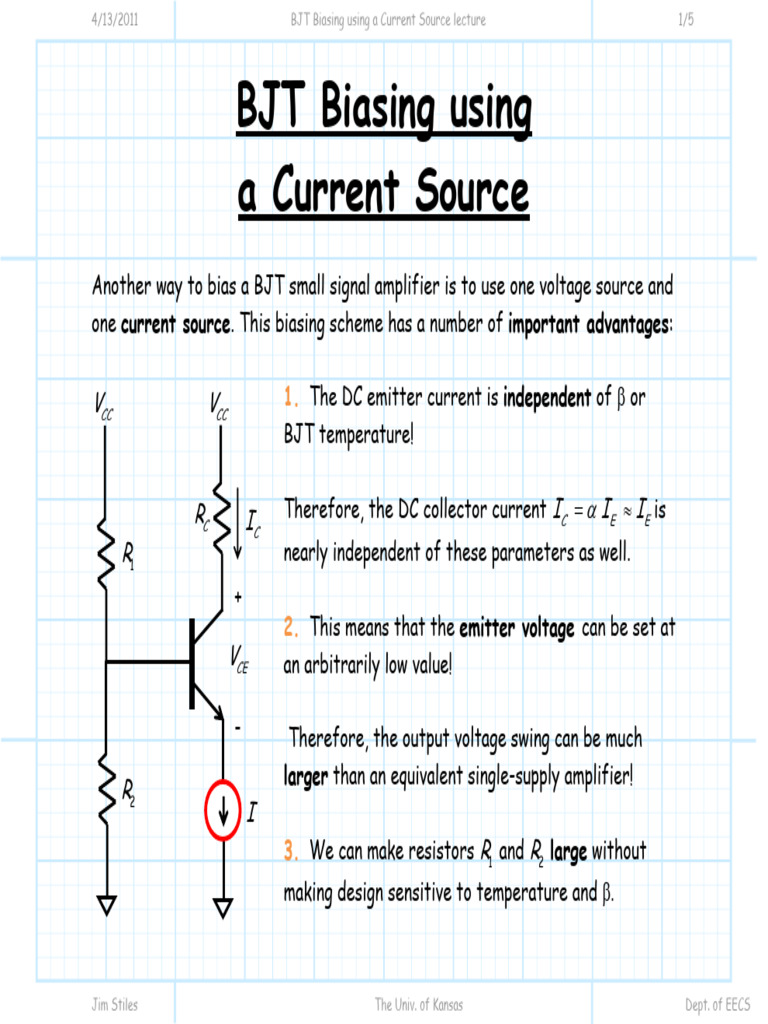 BJT Biasing Using A Current Source Lecture | PDF | Bipolar Junction Transistor | Electronic Circuits