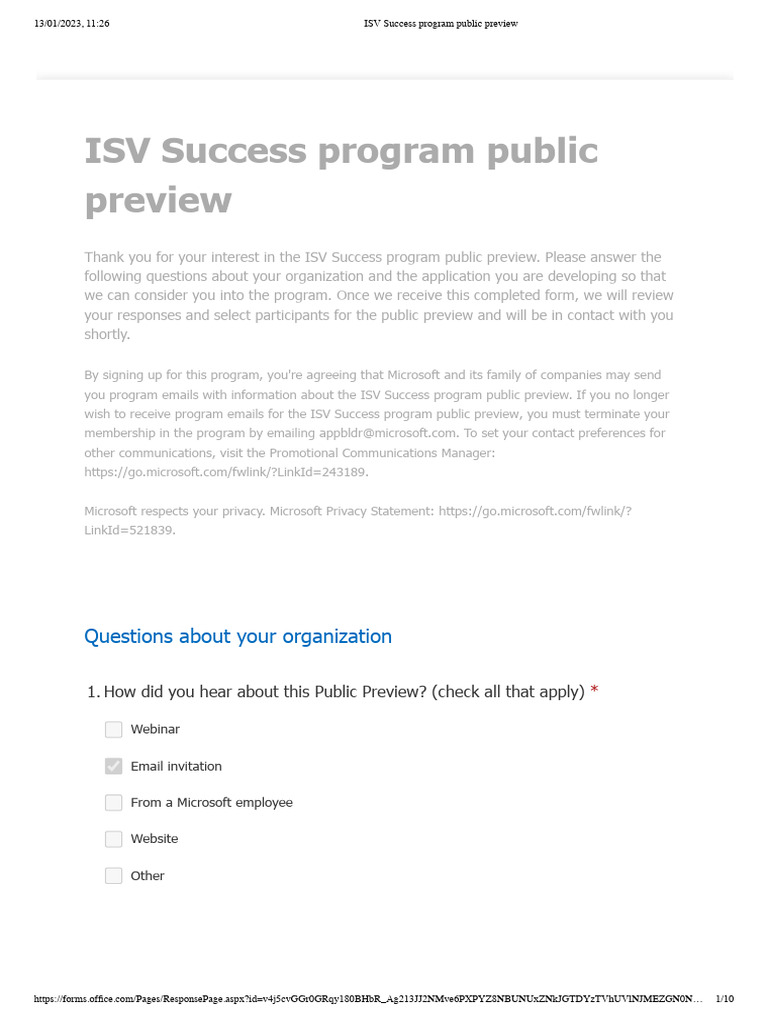 ISV Program Preview for Developers | PDF | Microsoft | Cloud Computing