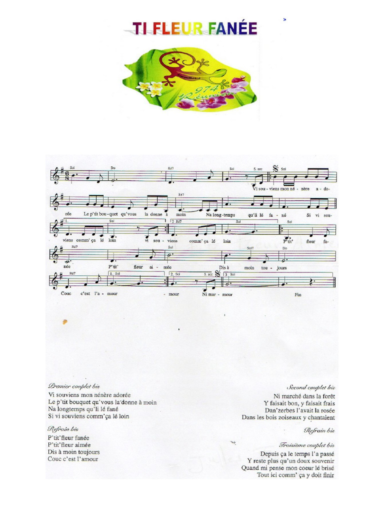 Partition Tit Fleur Fanée | PDF