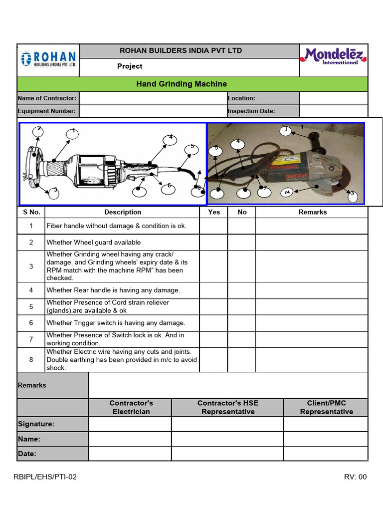 EHS-PTI-02 Hand Grinding Machine | PDF