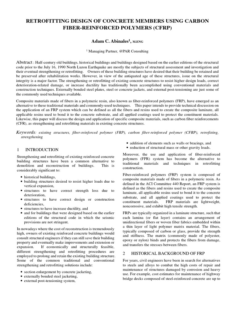 CFRP Retrofitting for Concrete Structures | PDF | Deformation ...