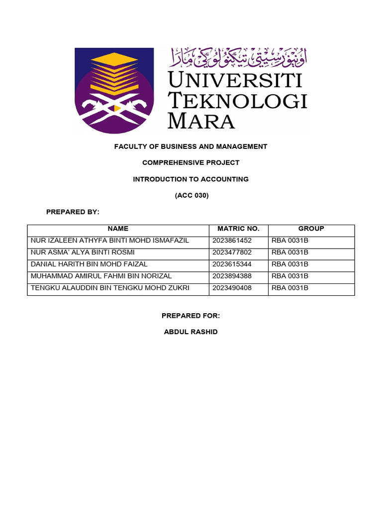 Acc Project | PDF | Debits And Credits | Banks