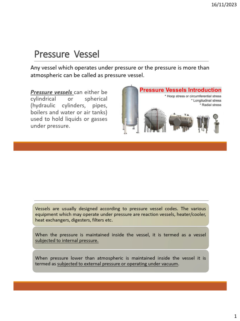 MCE16 Pressure Vessels | PDF | Hydraulics | Continuum Mechanics