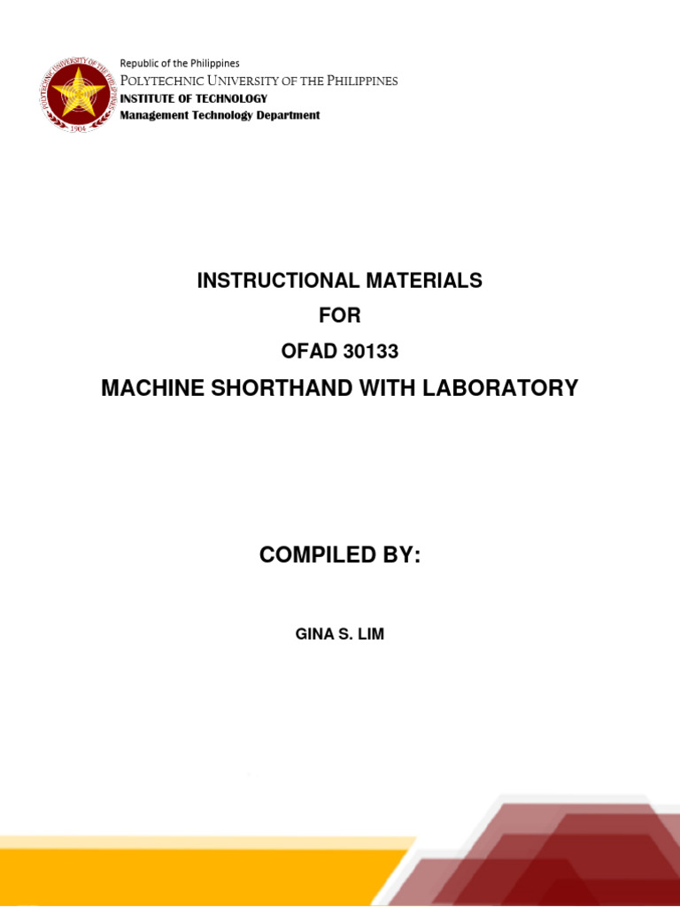 Ofad 30133 Machine Shorthand With Laboratory 1 | PDF | Shorthand ...