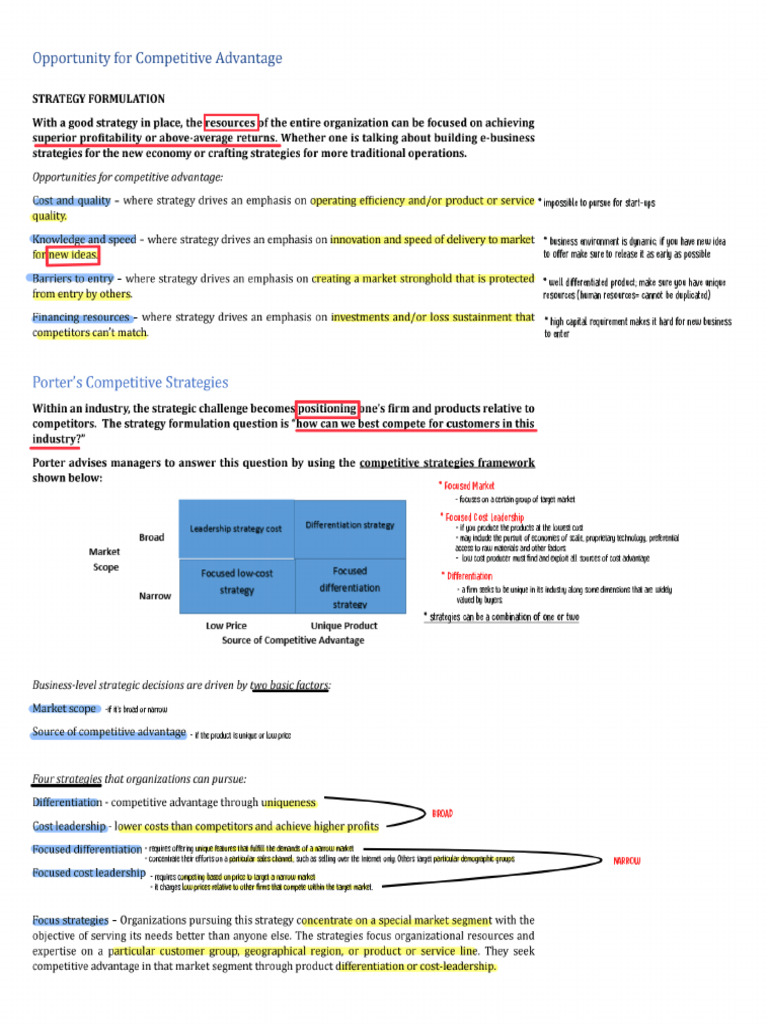 Strategic Management Finals Reviewer Annotated | PDF