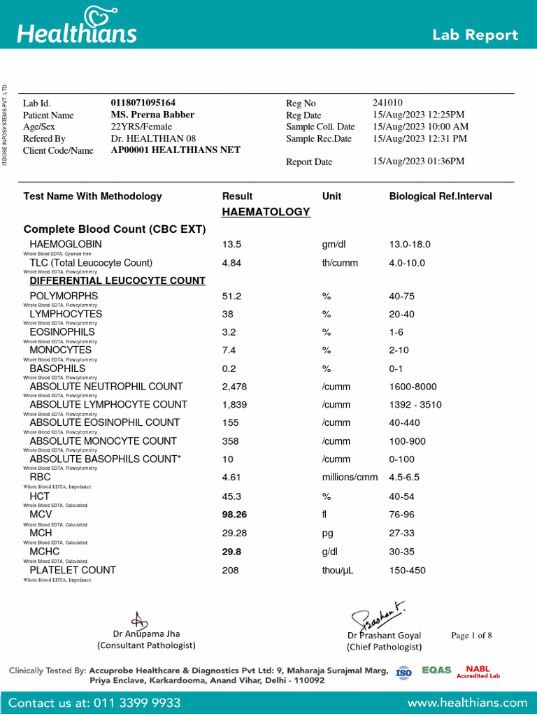 SK Singh Lab Report 09042018 | PDF | Creatinine | White Blood Cell