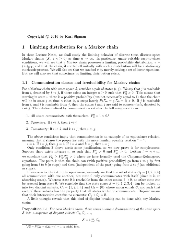 Notes MCII | PDF | Markov Chain | Stochastic Process